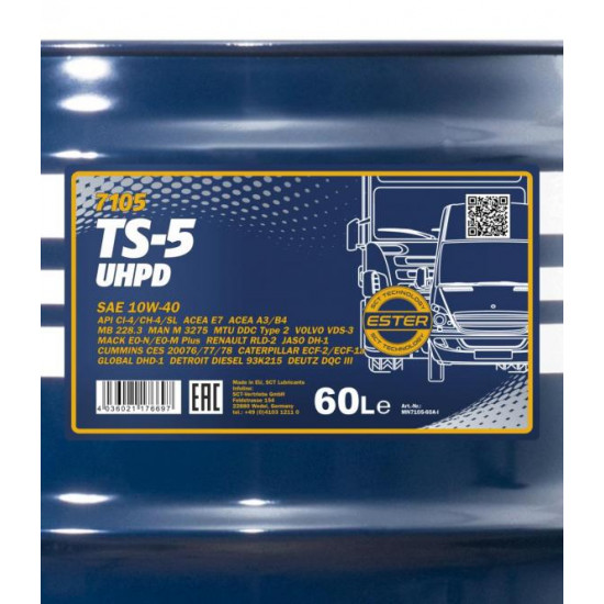 MANNOL TS-5 UHPD 10W-40 60 liter
